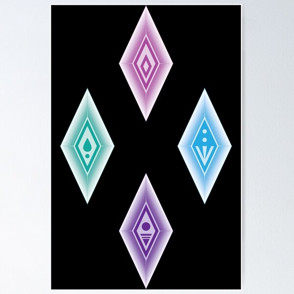 "Frozen Four Elements" Poster for Sale by AquaHeartGirl | Redbubble