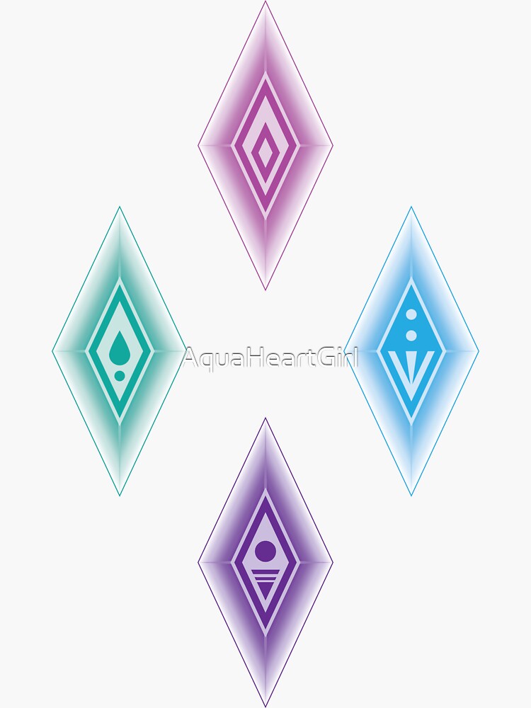 "Frozen Four Elements" Sticker for Sale by AquaHeartGirl | Redbubble
