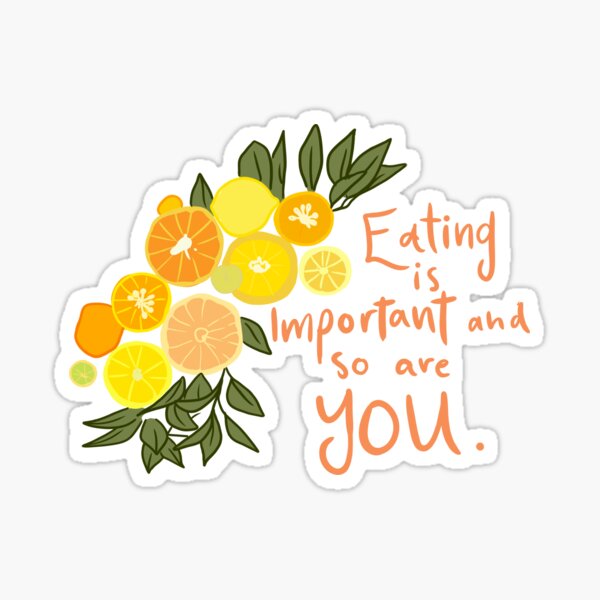 "Eating is Important" Sticker for Sale by willowsbunnies | Redbubble
