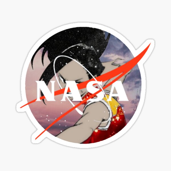 "Yaoyorozu Momo NASA logo hero Creati " Sticker by queerwriter | Redbubble