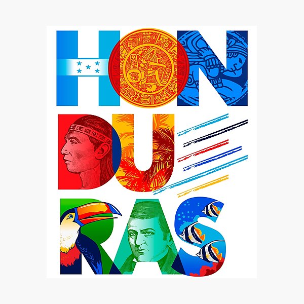 Lámina fotográfica «Honduras Letras» de zeuscomics | Redbubble