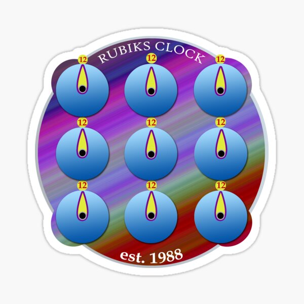 "Rubiks Clock WCA Pretty Gradient" Sticker for Sale by LaGringaCuber ...