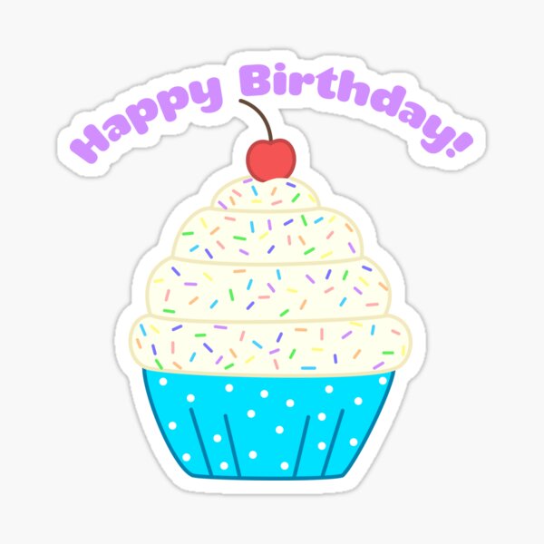 "Happy Birthday Cupcake" Sticker for Sale by NobleImages | Redbubble