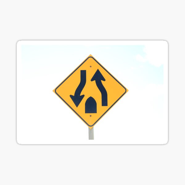 "Divided Highway Sign" Sticker for Sale by rhamm | Redbubble