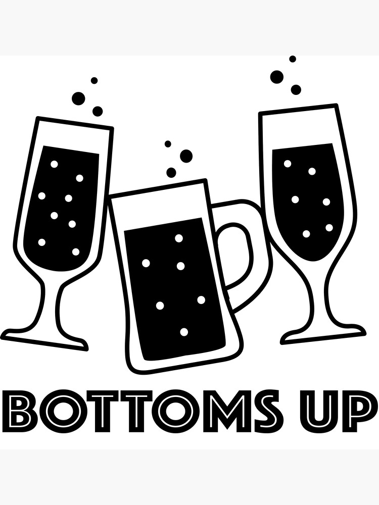 "Bottoms up! Beer Sticker" Poster by dozzidesigns | Redbubble