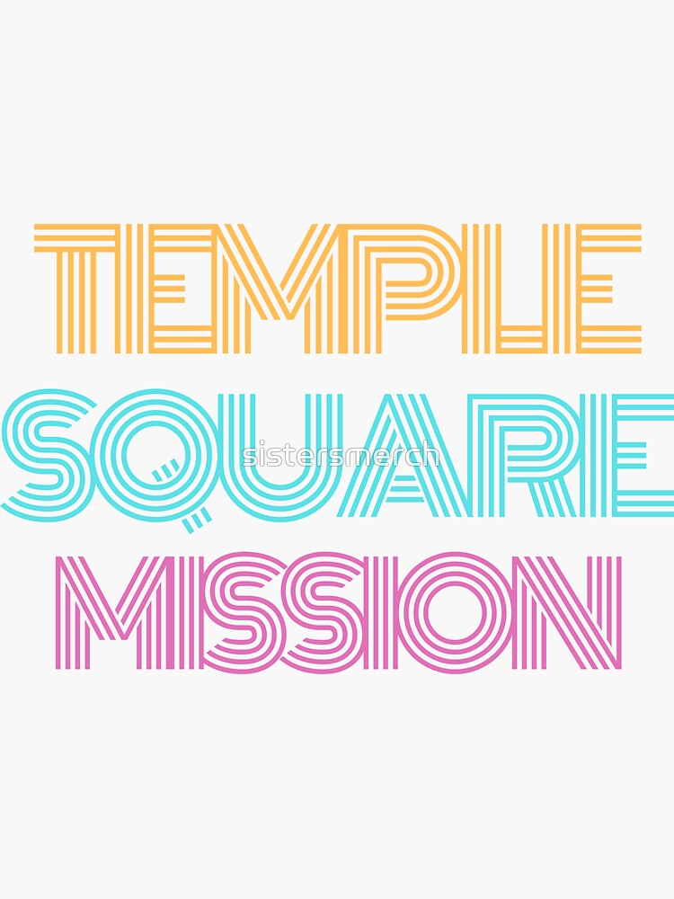 "Retro Temple Square Mission" Sticker by sistersmerch | Redbubble
