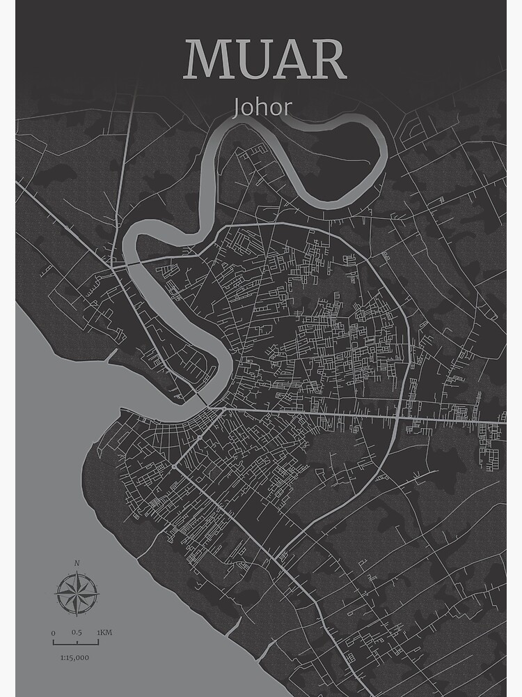 Lámina artística «Mapa de la ciudad de Muar Malasia Art Deco» de ...