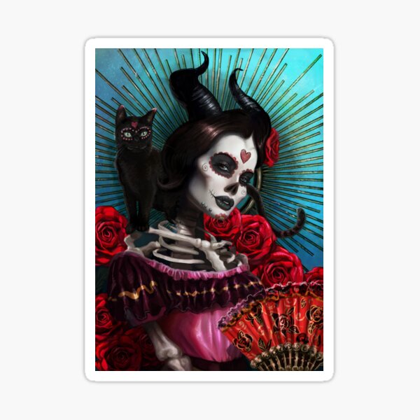 "Calavera" Sticker for Sale by Seshurias | Redbubble