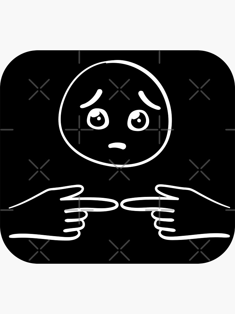 "Shy Fingers and a Shy Face" Sticker for Sale by Good-Find | Redbubble