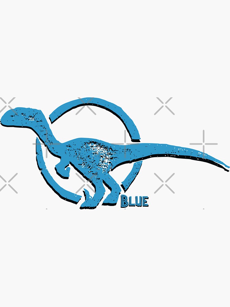 "Blue Raptor Velociraptor Logo Symbol Jurassic World" Sticker for Sale ...