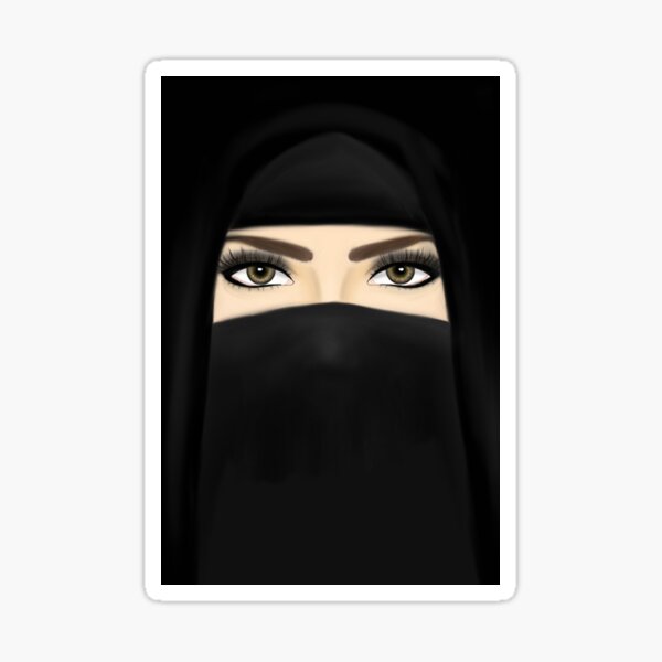 "Niqab beautiful woman drawing muslimah logo" Sticker for Sale by ...