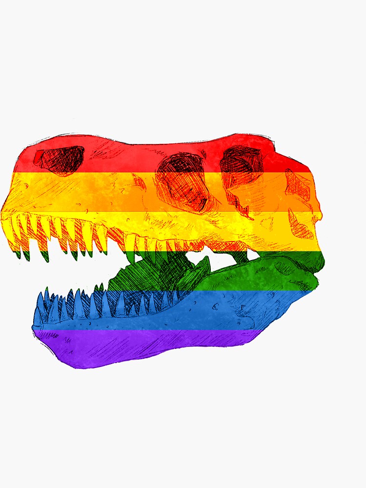 "T-Rex Pride Skull - LGBT" Sticker for Sale by ToniJdotcom | Redbubble