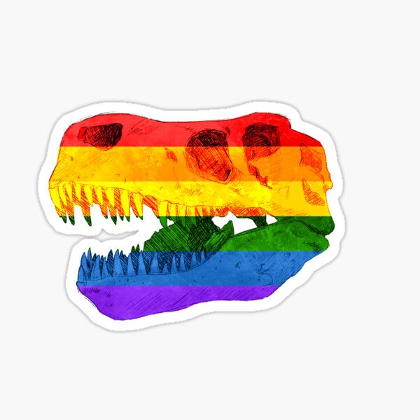 "T-Rex Pride Skull - LGBT" Sticker for Sale by ToniJdotcom | Redbubble