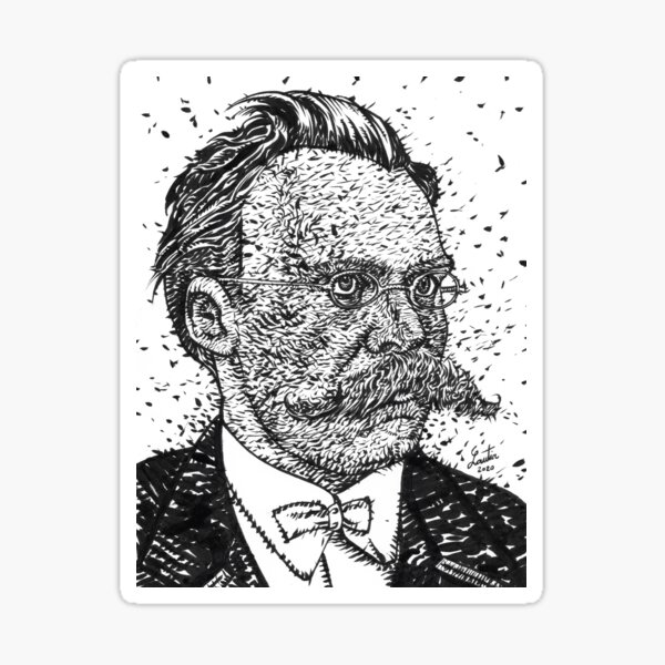 "FRIEDRICH NIETZSCHE ink portrait" Sticker for Sale by lautir | Redbubble