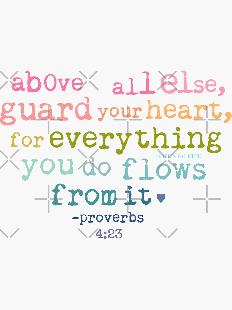 "Guard Your Heart Proverbs Bible Verse Rainbow" Sticker for Sale by ...