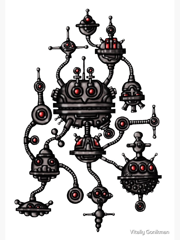 "Robotic Life Form cartoon drawing" Poster by vitaliy | Redbubble