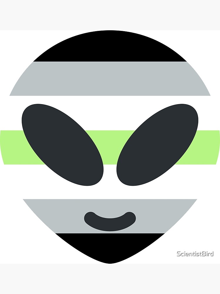"Alien Emoji Agender Pride" Poster by ScientistBird | Redbubble