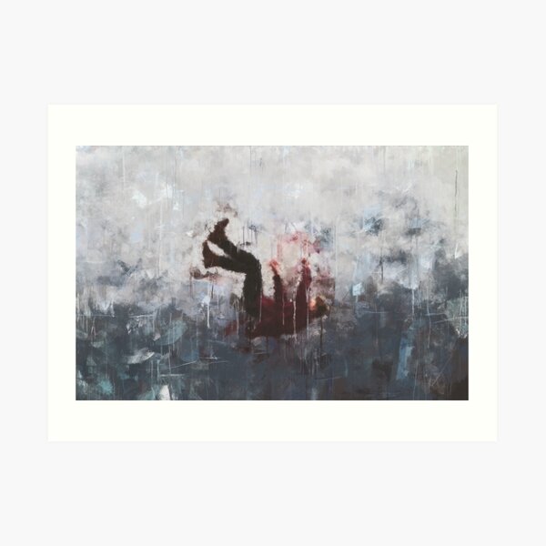 "Painting falling man artwork, falling down watercolour man falling ...