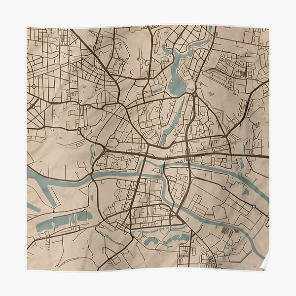 "Kaliningrad Sepia Map" Poster by CPTVDesign | Redbubble