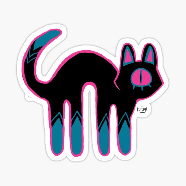 "neon cycat" Sticker for Sale by Cyclopticella | Redbubble