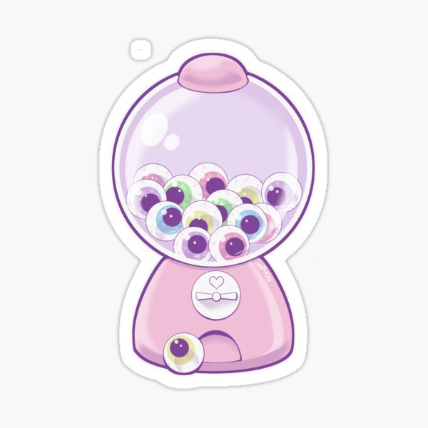 "Kawaii Eyeball Gumball Machine" Sticker for Sale by jopyon | Redbubble