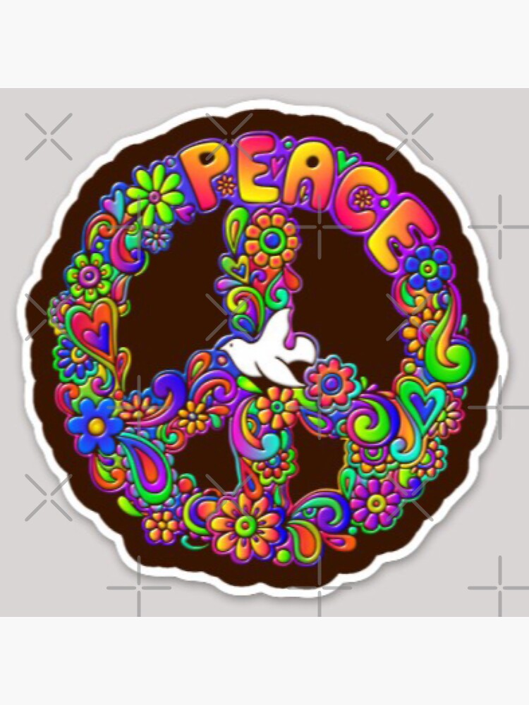 "70s Peace Sign" Sticker by ccampbell | Redbubble