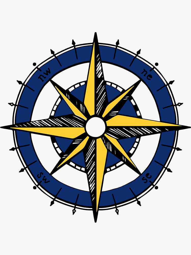 "A cool compass slim fit t-shirt" Sticker for Sale by yassinou | Redbubble