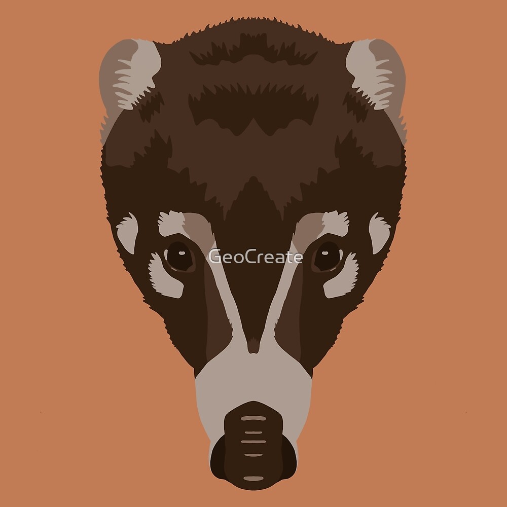 "White-nosed Coati Face " by GeoCreate | Redbubble