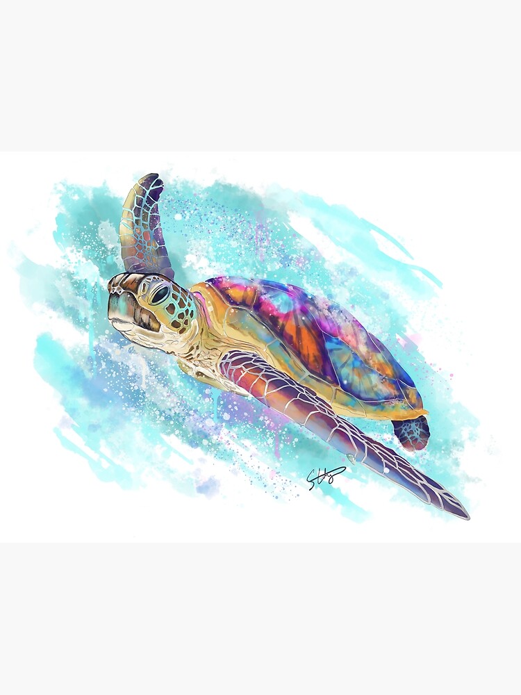 "Sea Turtle Splash Watercolor " Poster by slaterza | Redbubble
