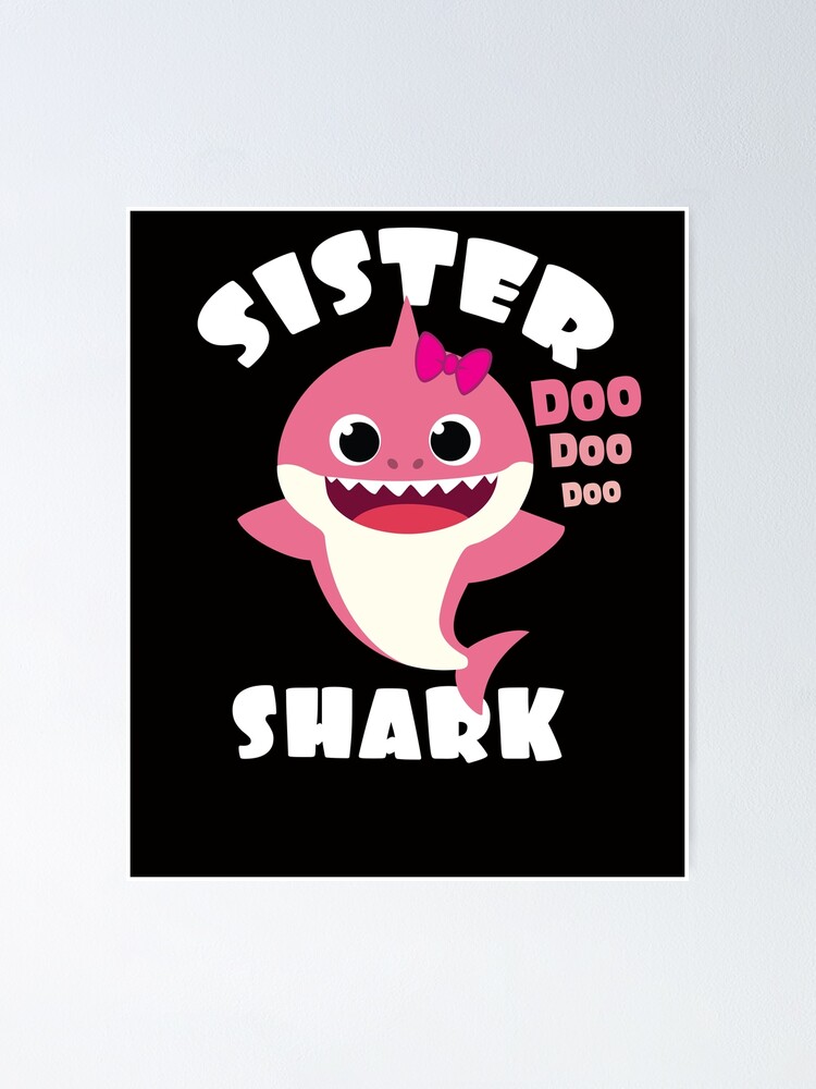 Póster «Sister Shark Gift Cute Baby Shark Design Juego familiar a juego ...