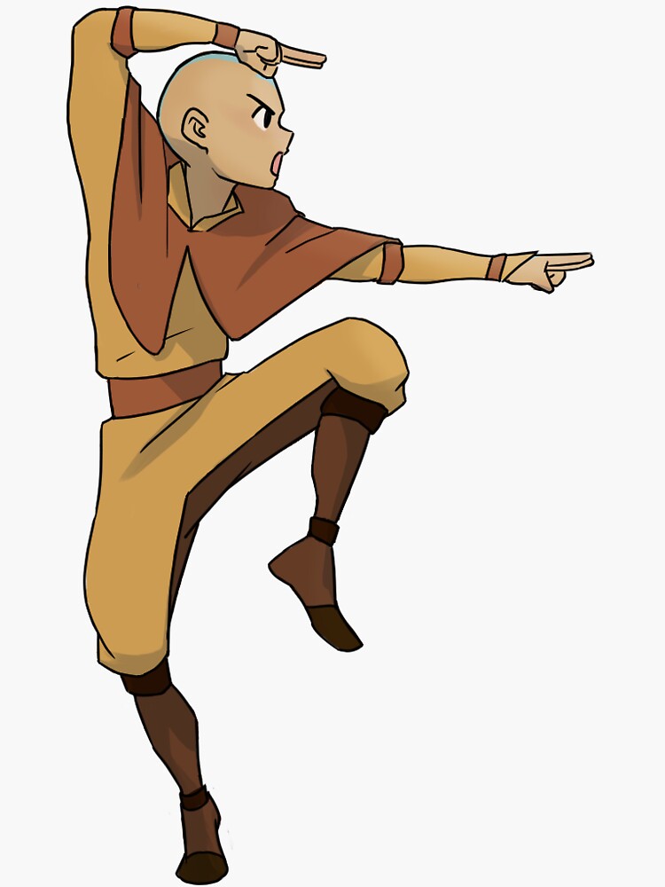 "Aang Sticker" Sticker for Sale by DanniJayArt | Redbubble