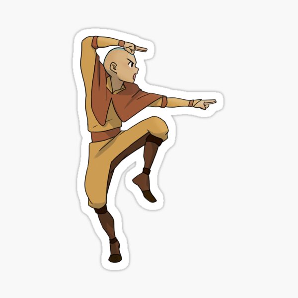 "Aang Sticker" Sticker for Sale by DanniJayArt | Redbubble