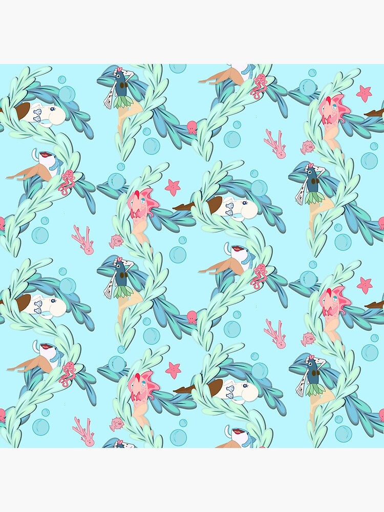"Reverse Mermaid Pinups" Art Print for Sale by Pokimation | Redbubble