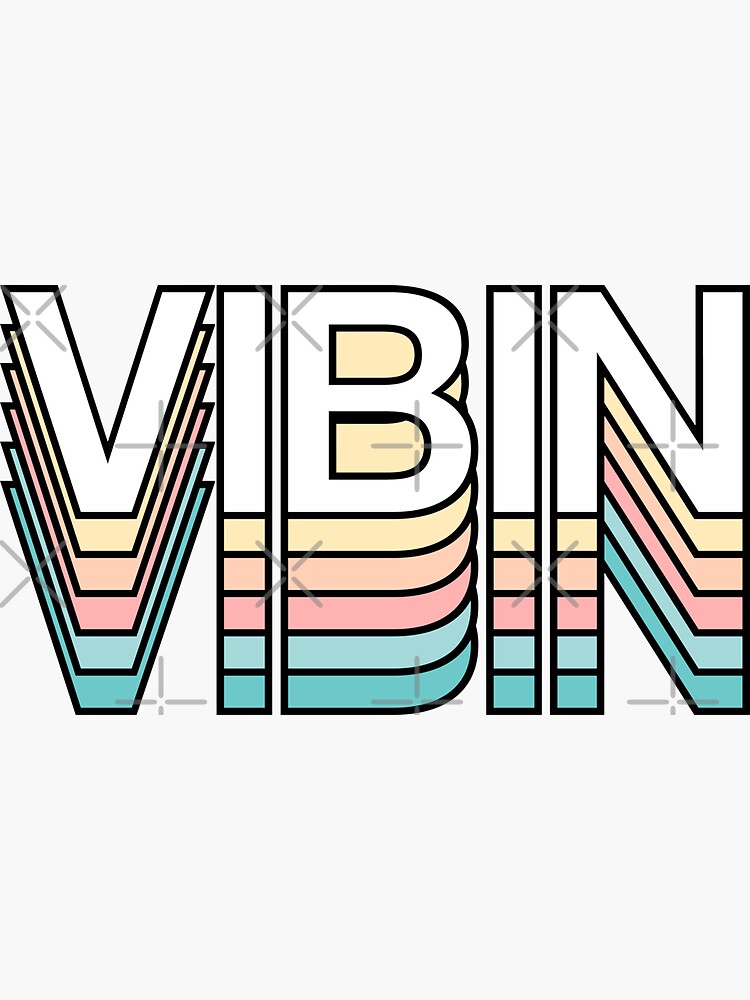 "Vibin Retro Aesthetic Modern Mood Typography version 2" Sticker for ...