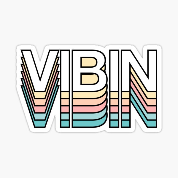"Vibin Retro Aesthetic Modern Mood Typography version 2" Sticker for ...