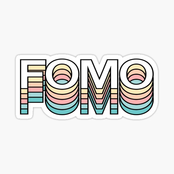 "Fomo Pastel Retro Aesthetic Modern Mood Typography" Sticker by ...
