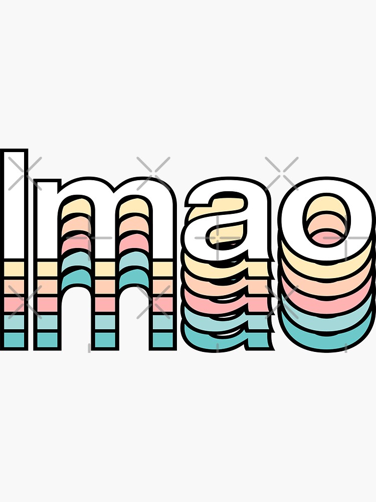 "Lmao Pastel Retro Aesthetic Modern Typography" Sticker by ...