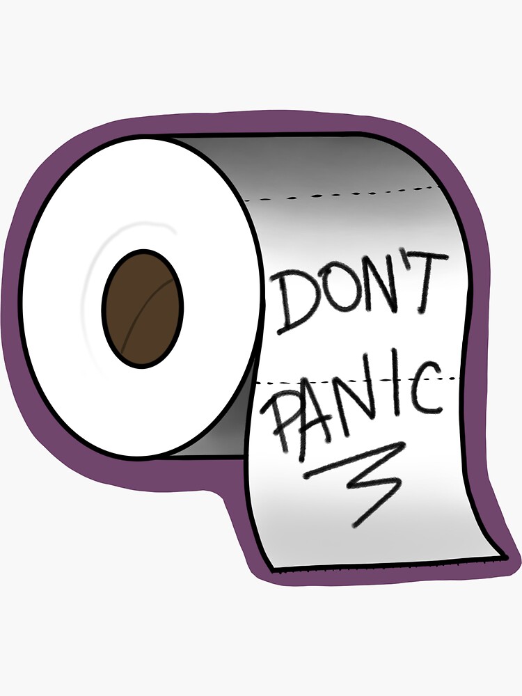 "Don’t Panic Sticker" Sticker by colbylsoldan | Redbubble