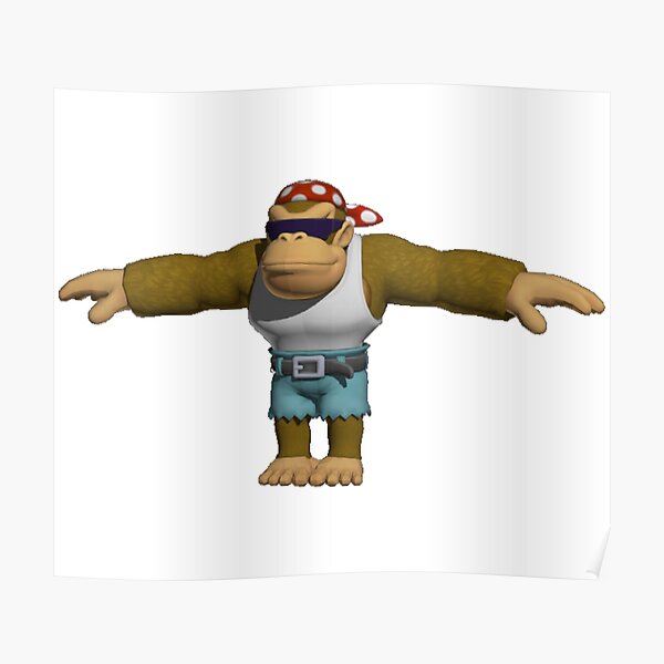 "funky kong t-pose" Poster for Sale by lukelearmonth | Redbubble