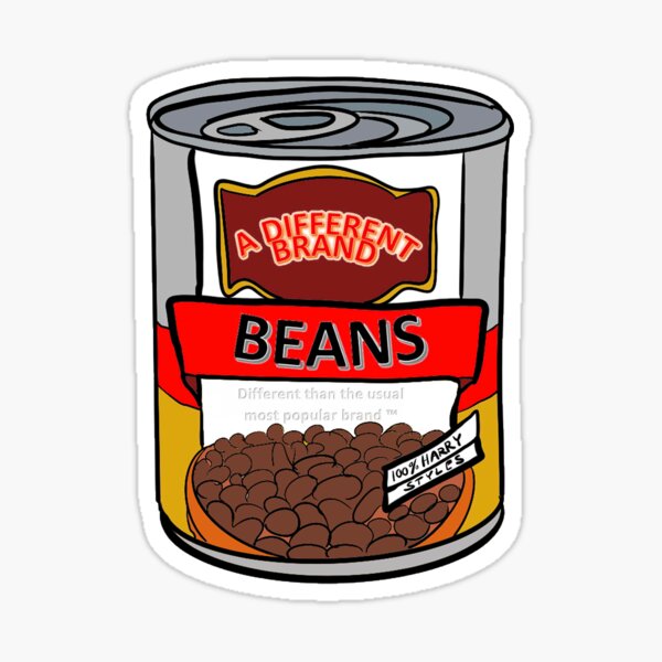 "A different brand of beans" Sticker for Sale by savagesketching ...
