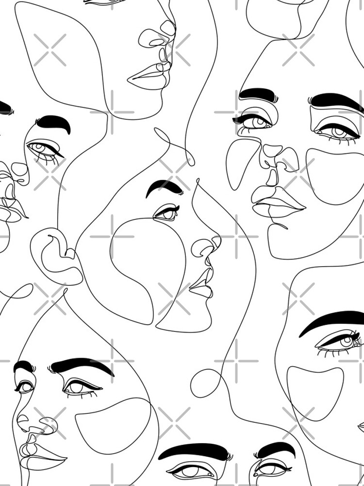 Single Line Face Art Print Minimalist Woman Line Drawing Simple