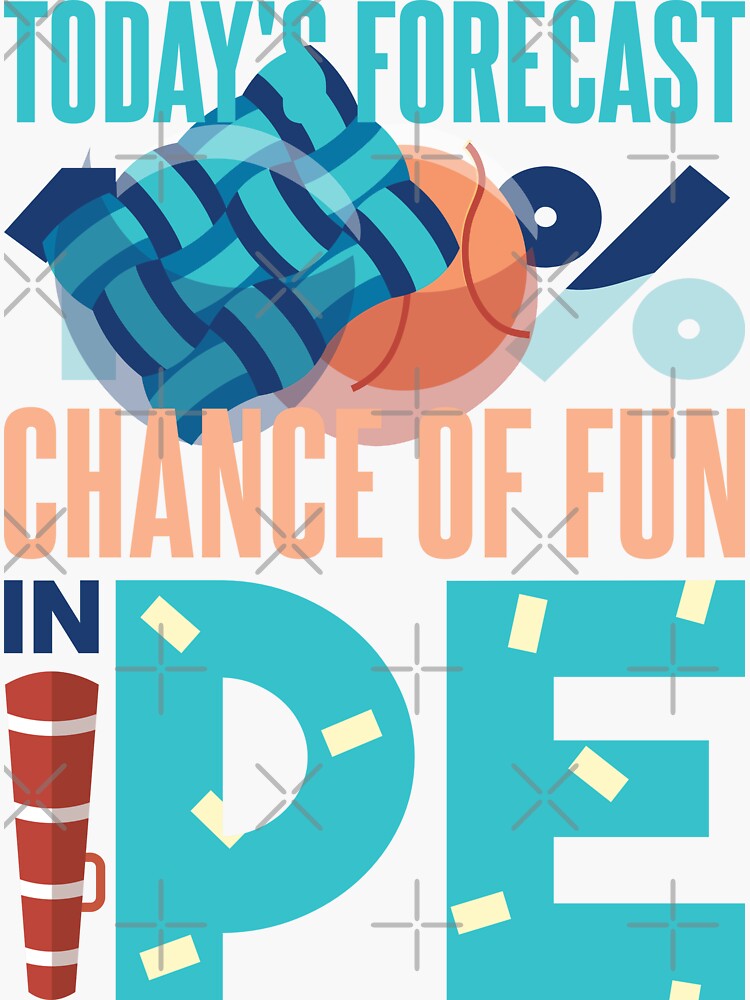 "Fun in PE - Funny Physical Education Teacher Gift" Sticker by Sandra78 ...