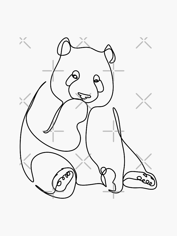 "Panda line art. Panda dear line illustration. nursery panda prints ...
