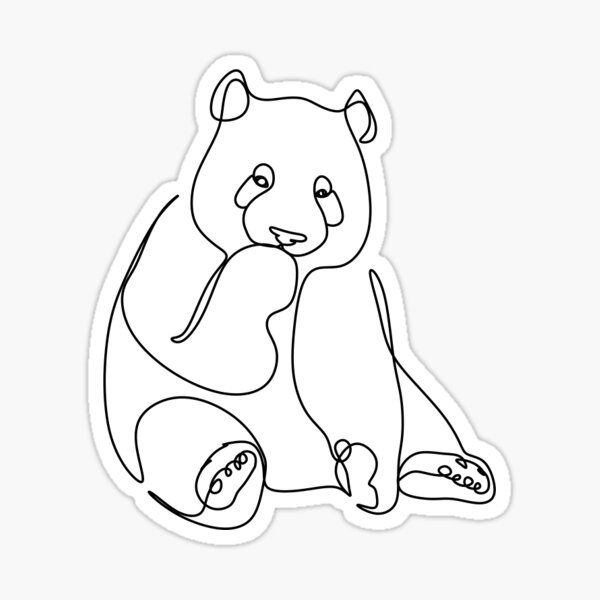 "Panda line art. Panda dear line illustration. nursery panda prints ...