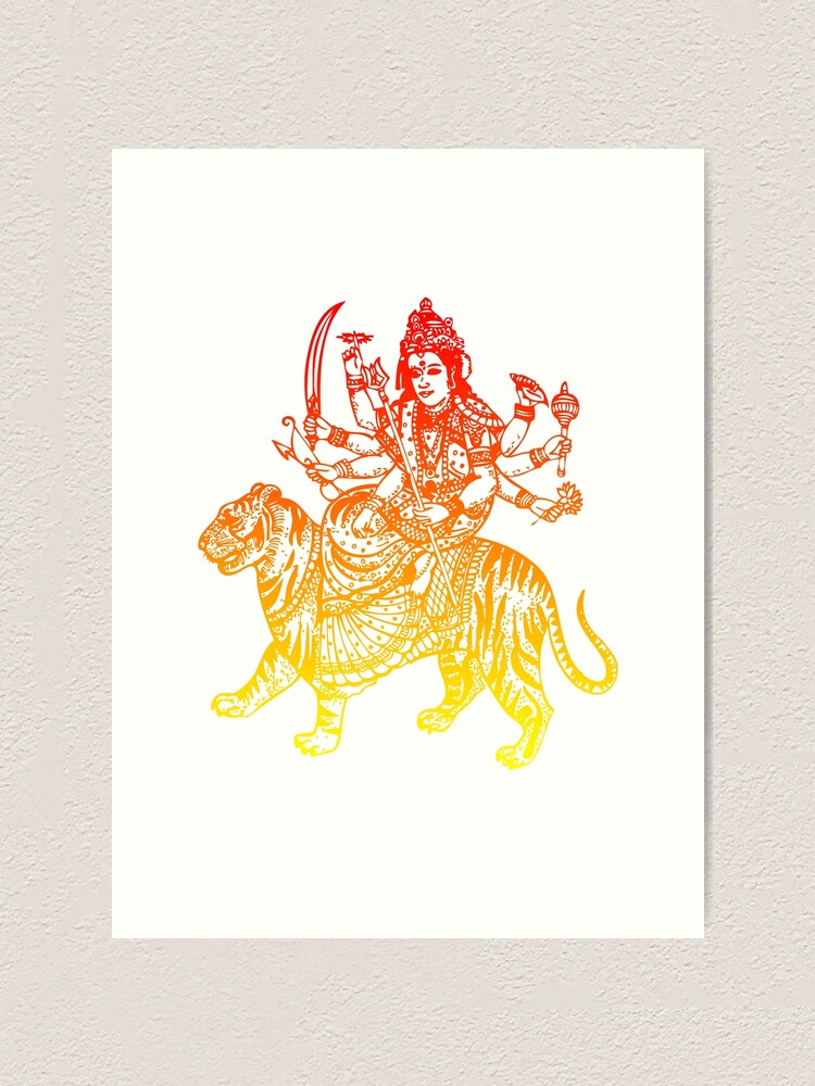 "Sherawali Mata Goddess Durga" Art Print for Sale by eufouria | Redbubble