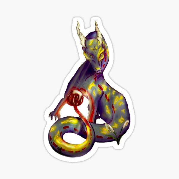 "Sunset Dragon" Sticker by BinxySage | Redbubble