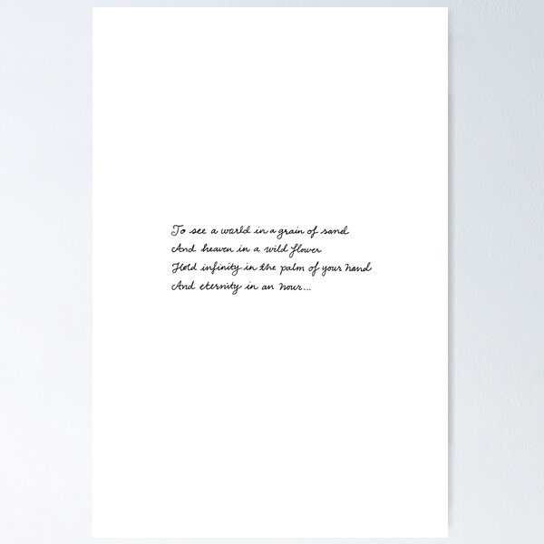 "HANDWRITTEN WILLIAM BLAKE POEM EXCERPT (I)" Poster for Sale by ...