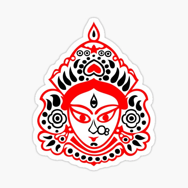 "Traditional Goddess Durga" Sticker for Sale by eufouria | Redbubble