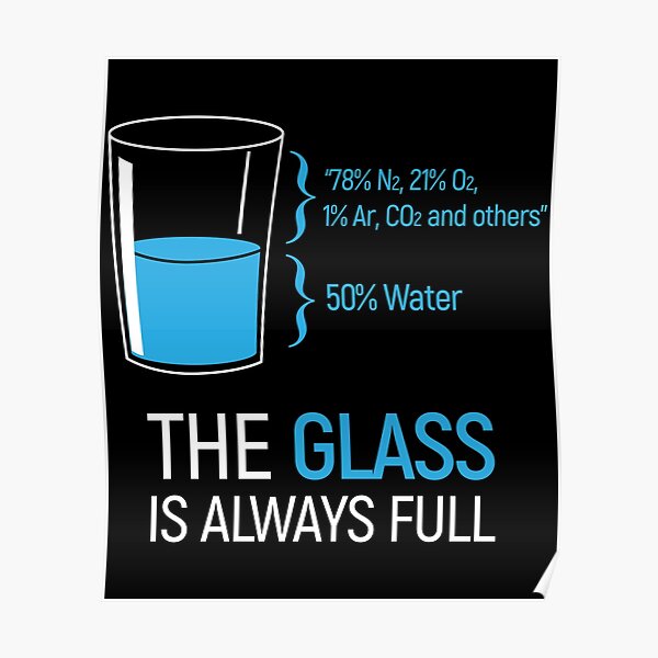 "The glass is always full. The glass is always full." Poster for Sale ...