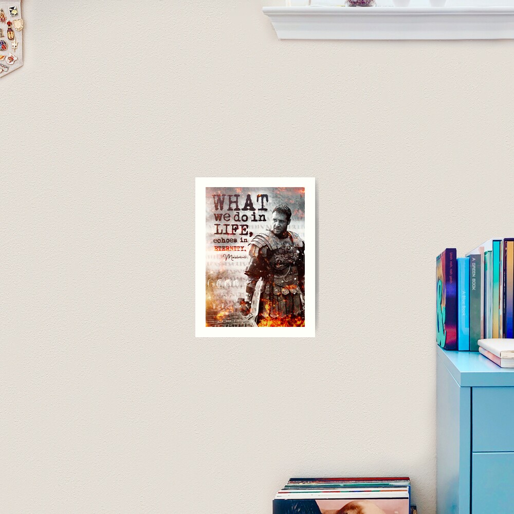 "Gladiator Maximus | Inspirational Quote Underground Art Print ...